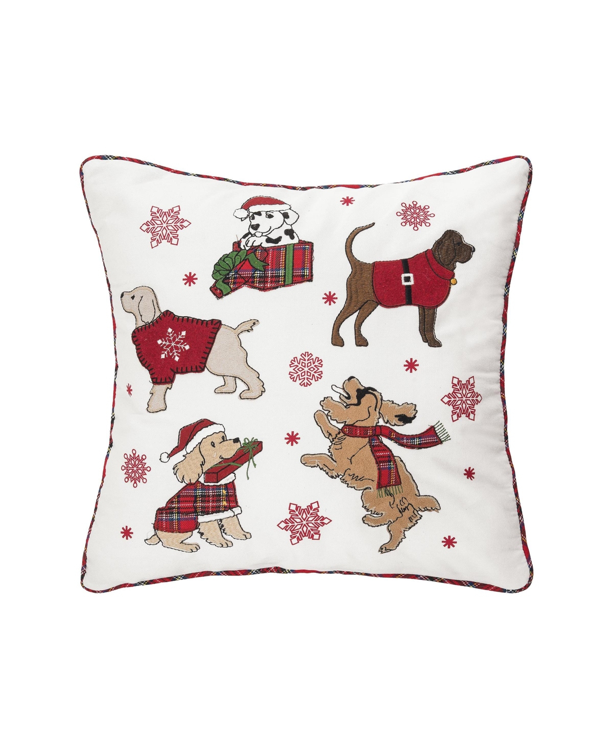 Click here for 18 x 18 Festive Playful Dogs Embellished Christmas... prices