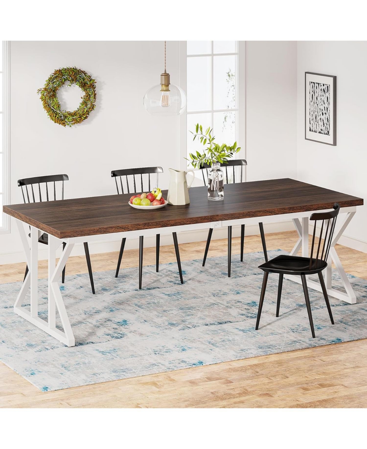 Click here for Tribesigns Farmhouse Dining Table for 6-8 People... prices