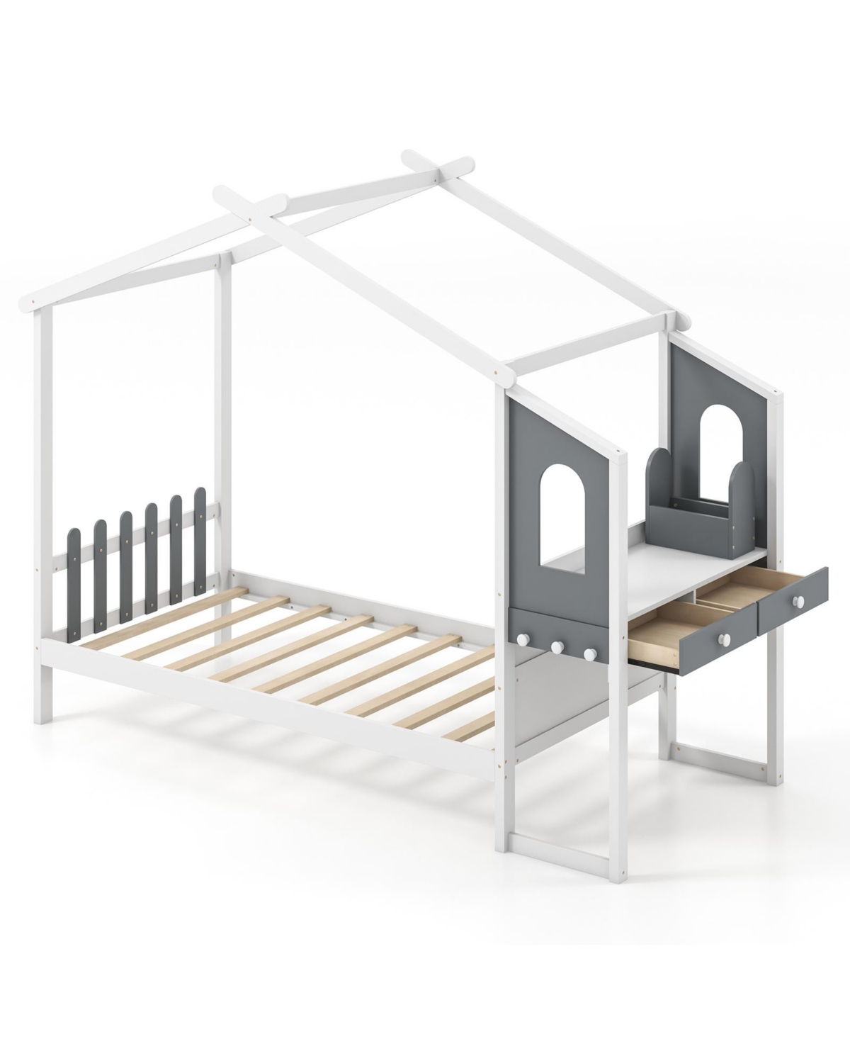 Click here for Full-Size Kids Bed Frame with House Roof  Canopy... prices