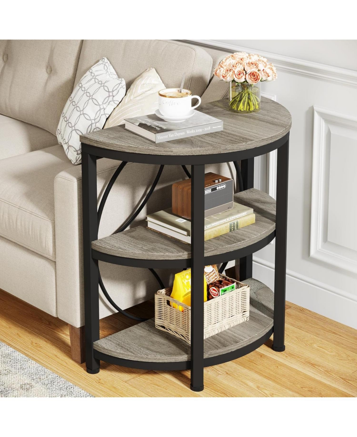 Click here for Tribesigns Half Circle Side & End Table with Stora... prices