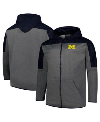 Fanatics Men's Navy, Gray Michigan Wolverines Big Tall Pieced Full-Zip ...