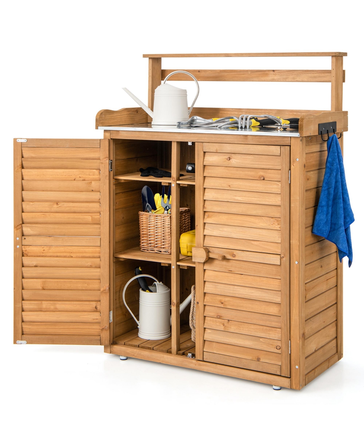 Click here for Outdoor Potting Bench with Galvanized Metal Counte... prices