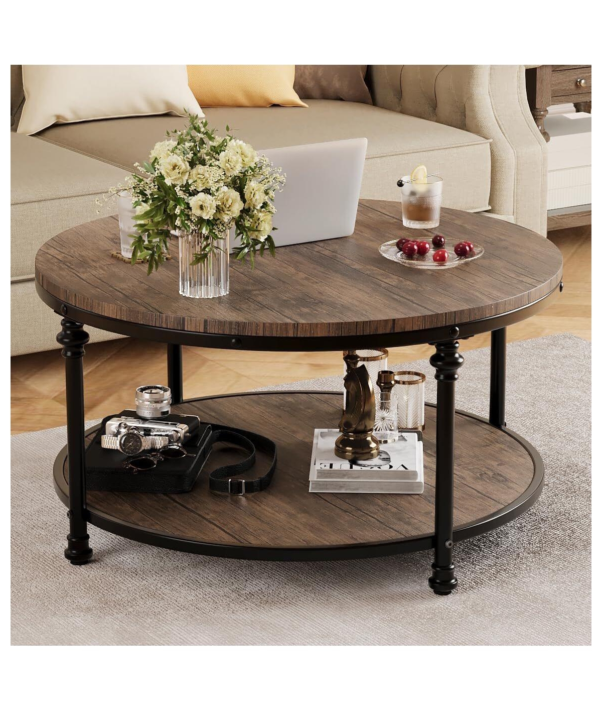Click here for gaomon Coffee Table Round Center Table with Storag... prices