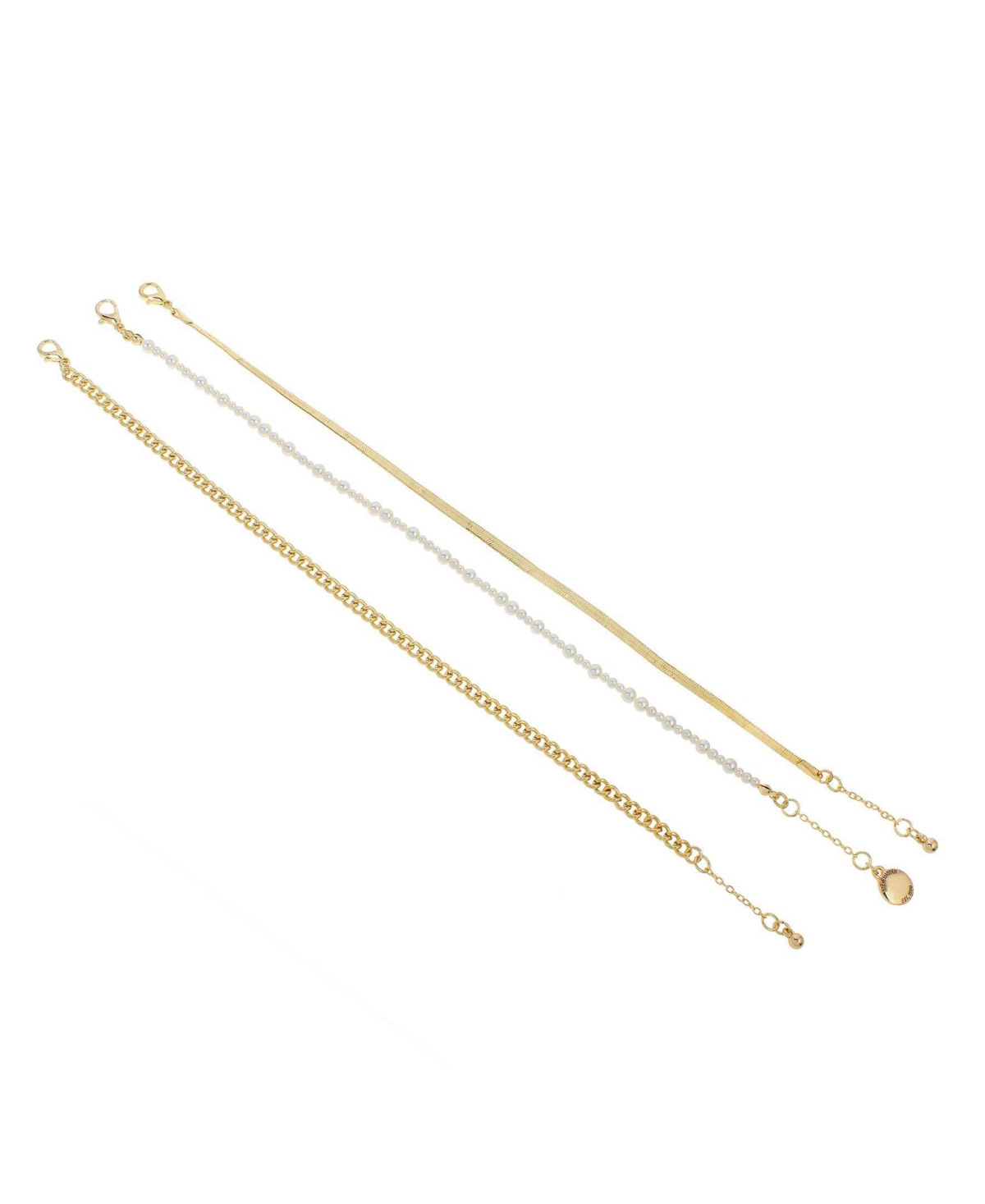 Click here for Steve Madden Faux Cultivated Pearl Chain Mixed Ank... prices