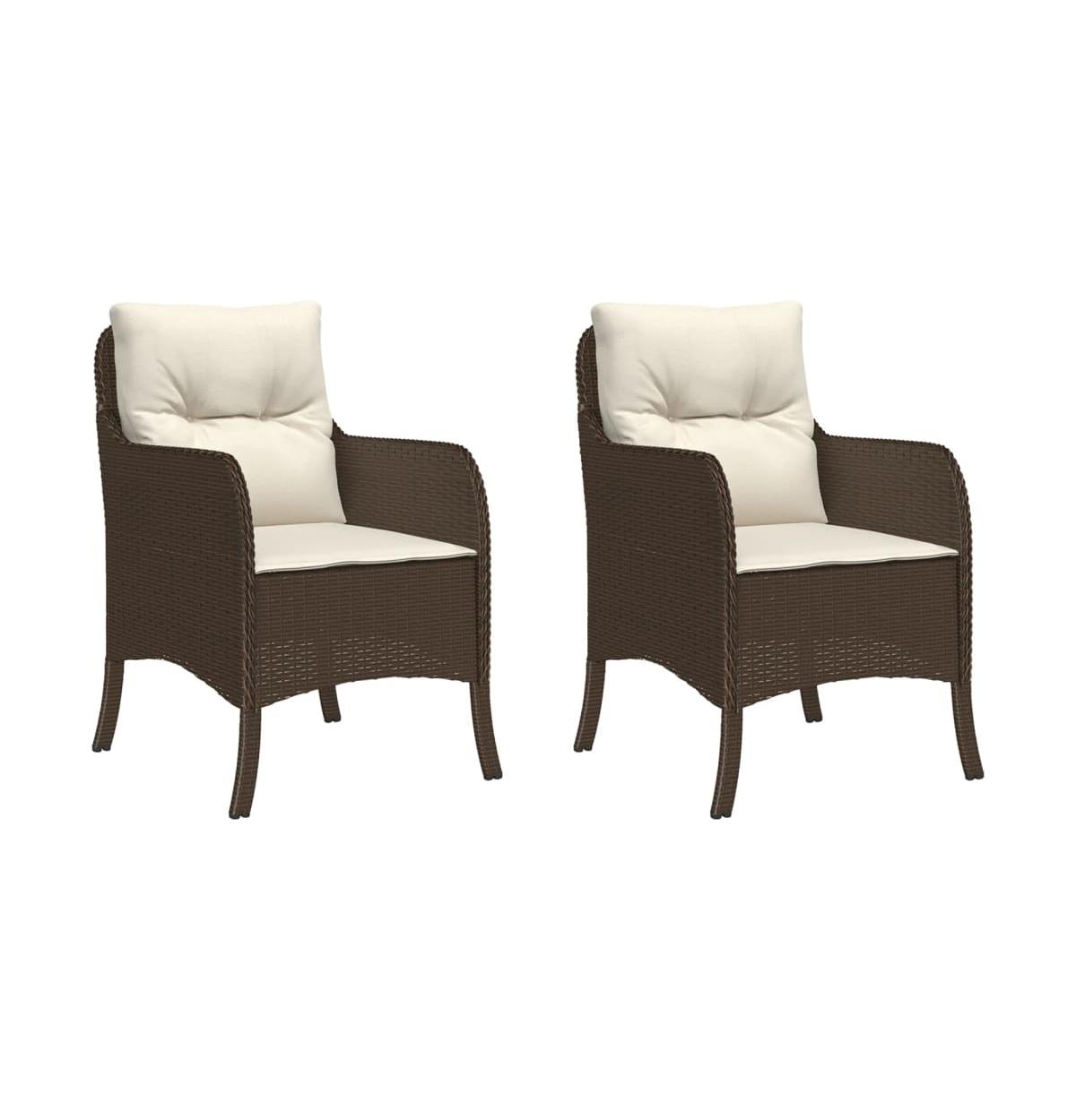 Click here for Patio Chairs with Cushions 2 pcs Brown Poly Rattan... prices
