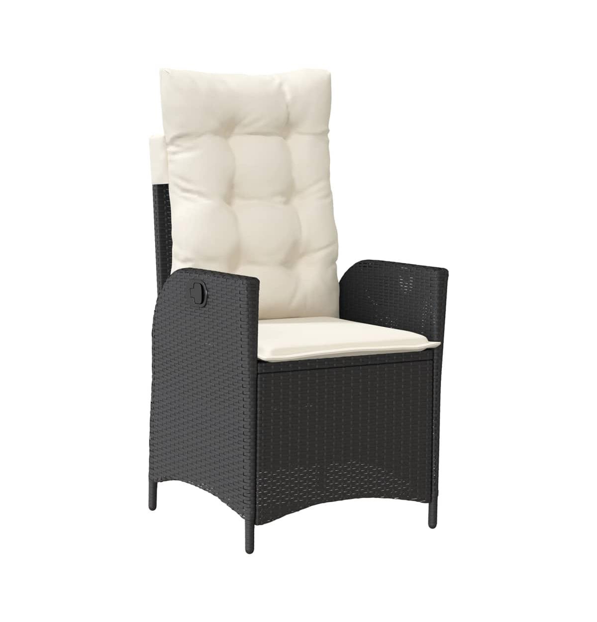 Click here for Reclining Patio Chair with Cushions Black Poly Rat... prices