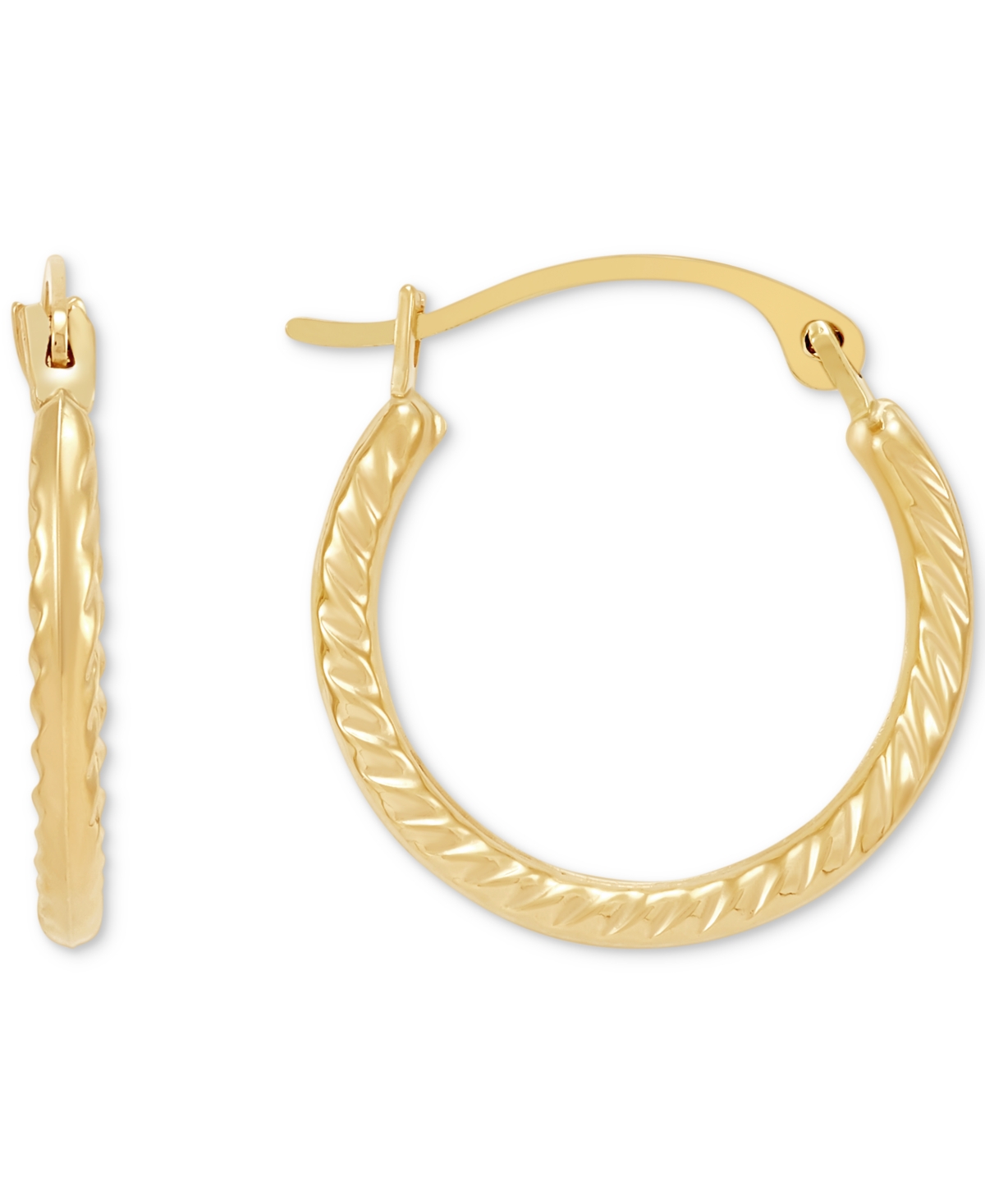 Click here for Polished Ribbed Textured Extra Small Hoop Earrings... prices
