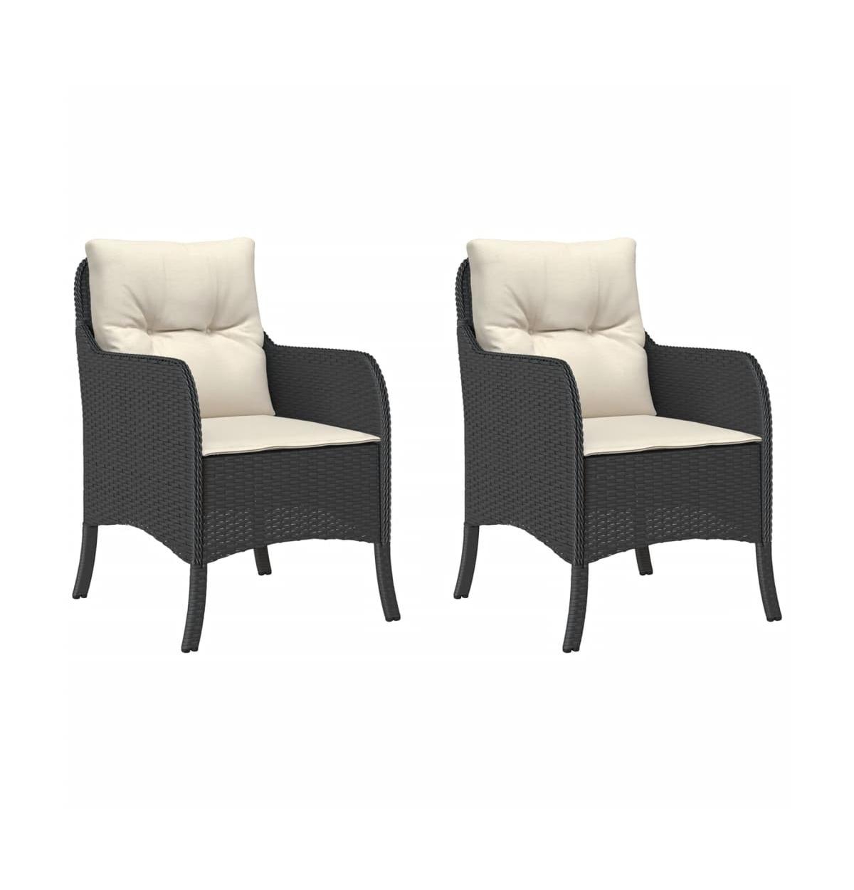 Click here for Patio Chairs with Cushions 2 pcs Black Poly Rattan... prices