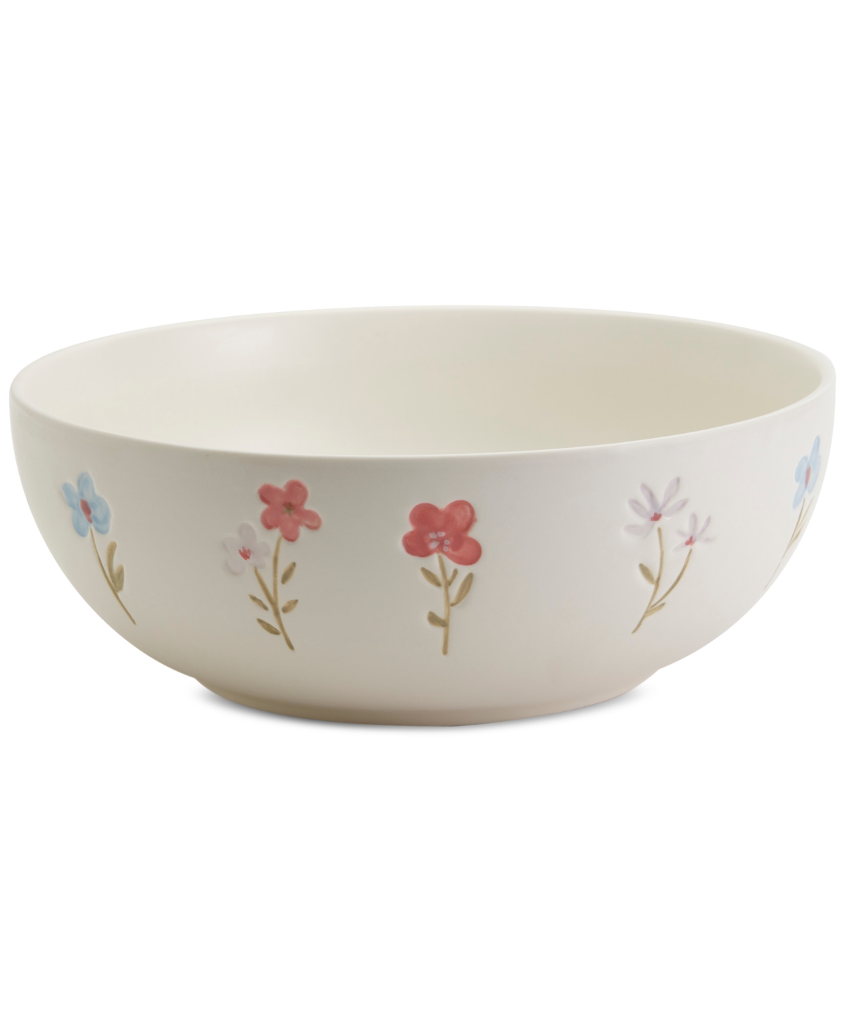 Click here for Haven 10.5 Floral Stoneware Serving Bowl - White W... prices