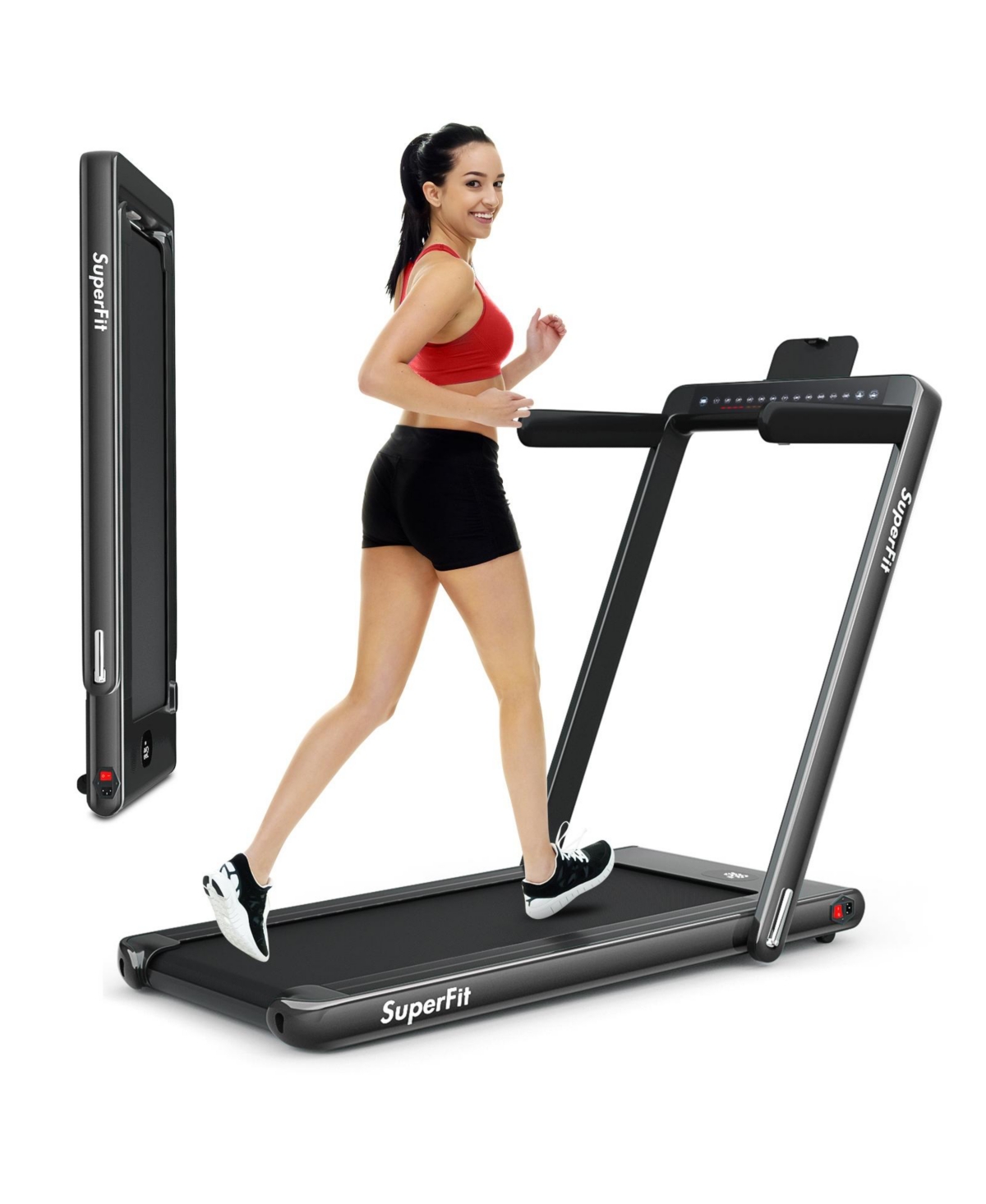 Click here for 2.25 Hp 2-in-1 Folding Walking Pad Treadmill with... prices