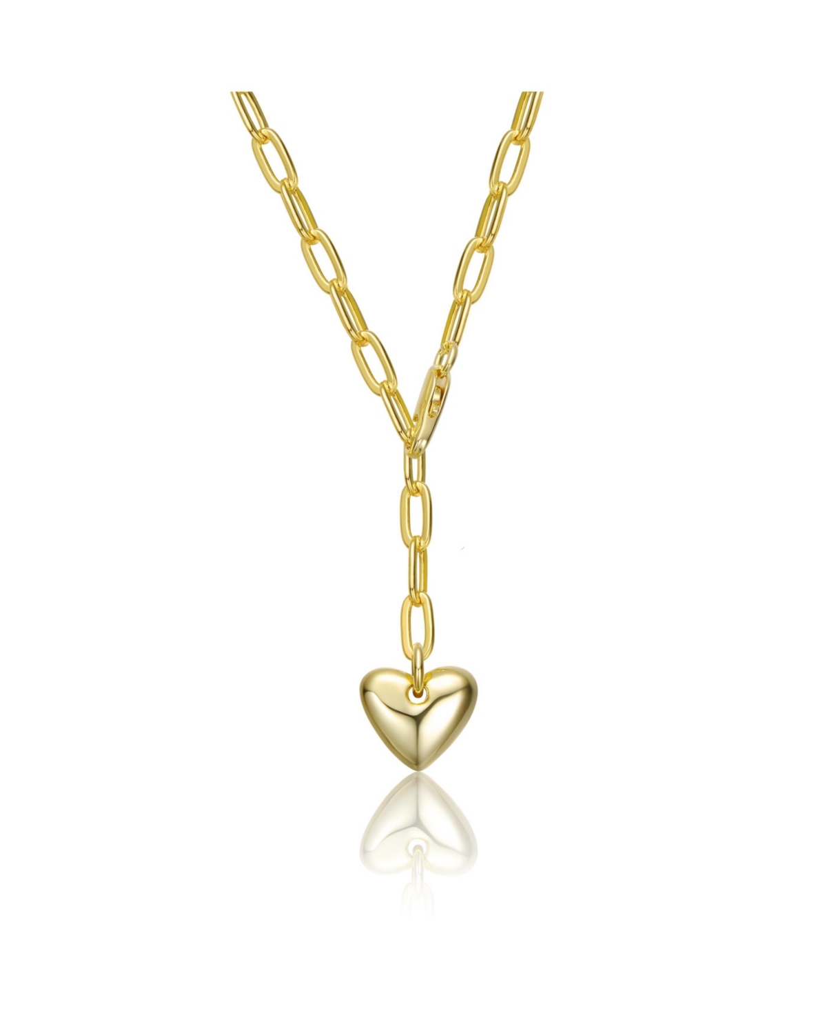 Click here for 14K Gold Plated with Heart Charm Y Necklace - Gold prices