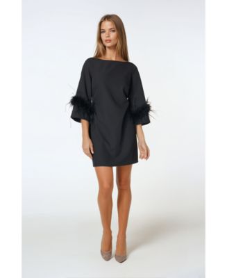 Bebe Women's Feather Sleeve Mini Dress - Macy's