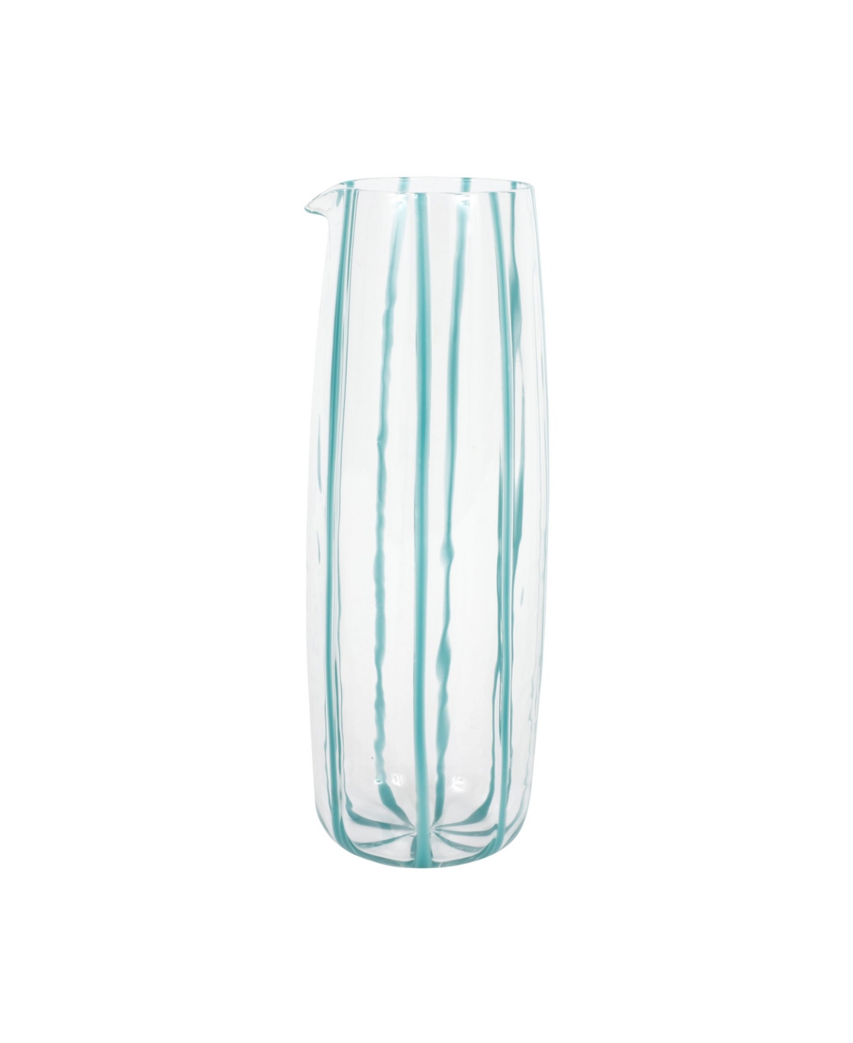 Click here for Vietri Nuovo Stripe Pitcher - Teal prices