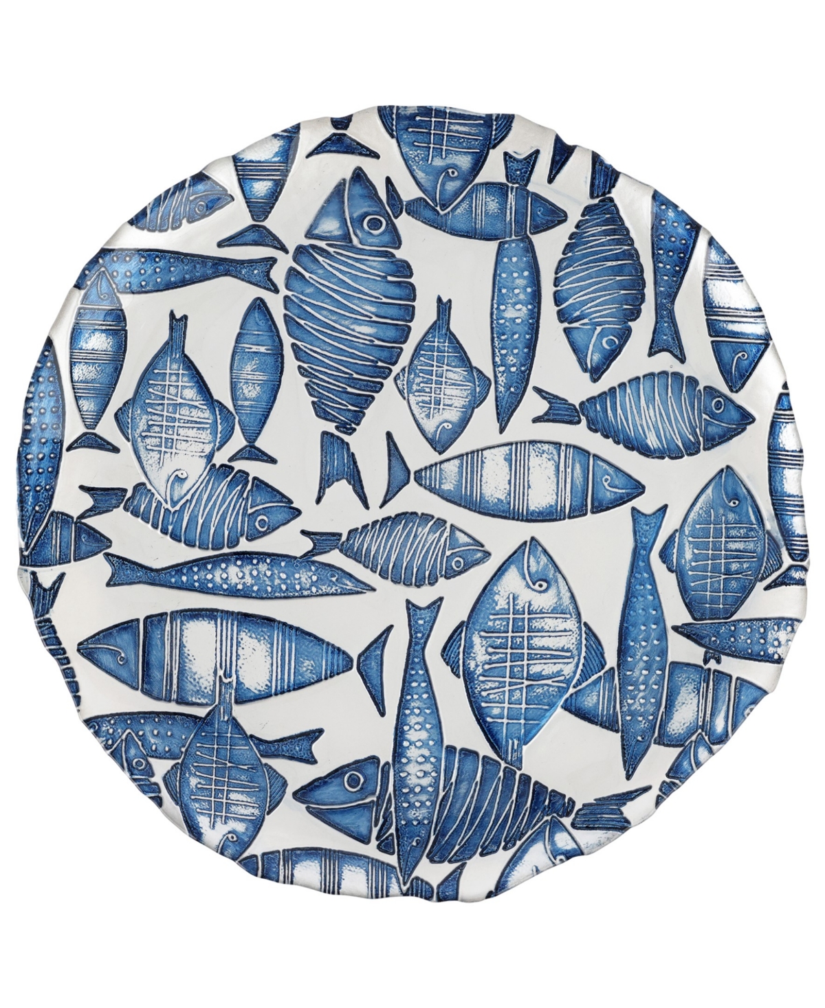 Click here for Vietri Isola Glass Round Platter - Blue prices