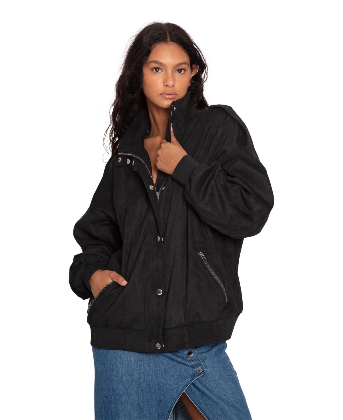 Click here for Belle & Bloom Womens Most Wanted Suede Bomber Jack... prices