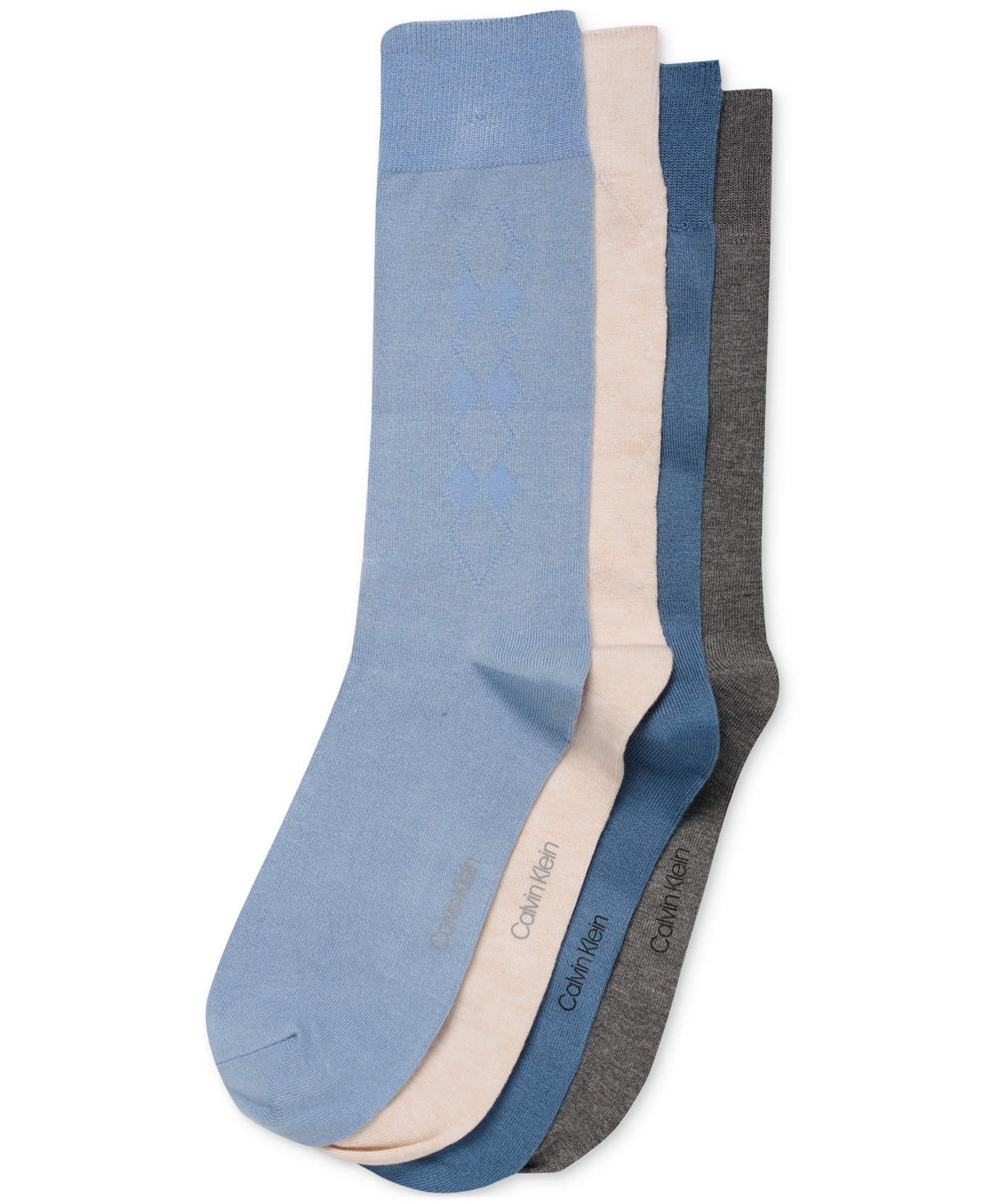 Click here for Calvin Klein Mens 4-Pk. Crew Dress Socks - Blue/Gr... prices