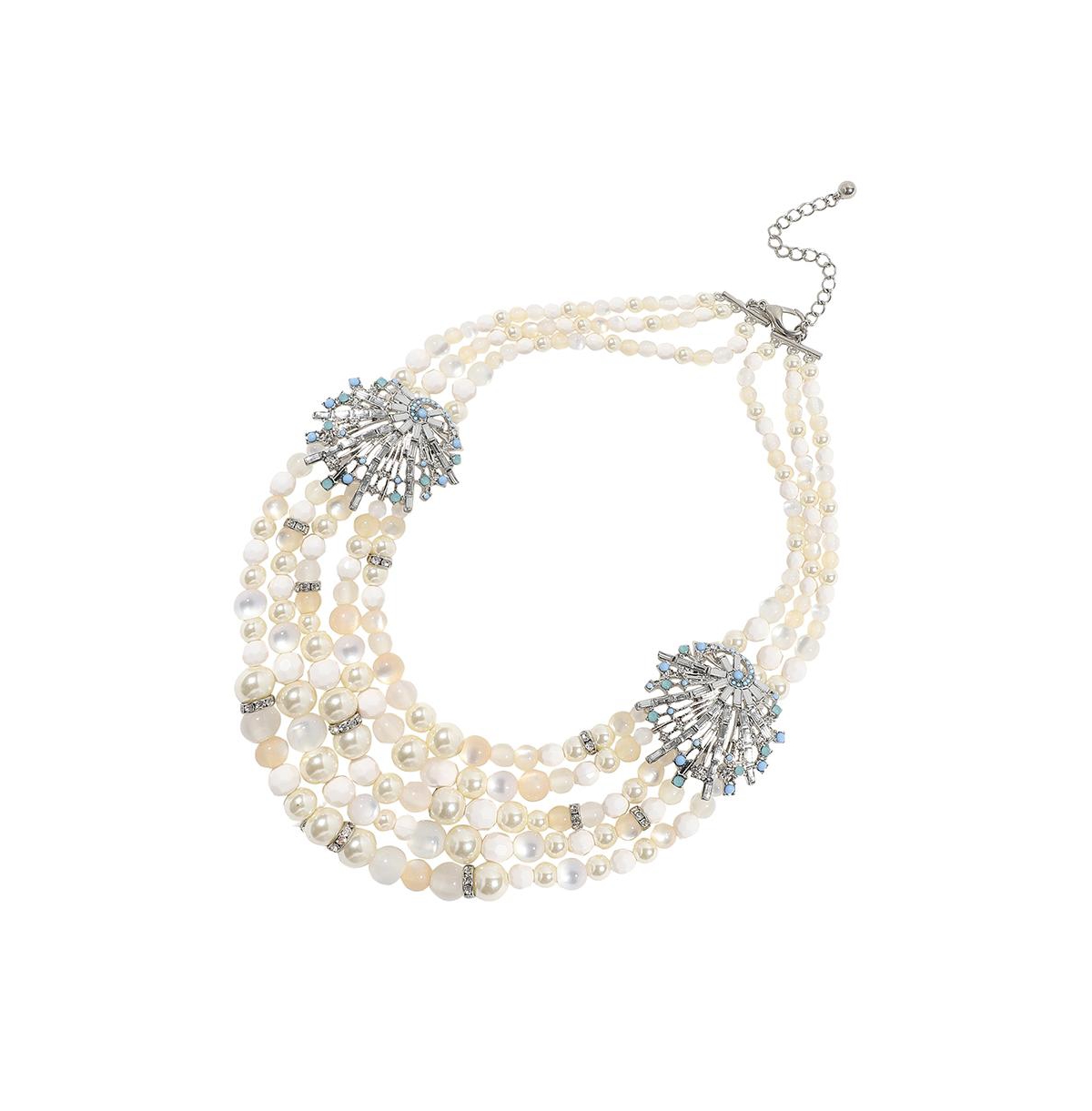 Click here for Party Stone Multi-Layer Necklace - White prices