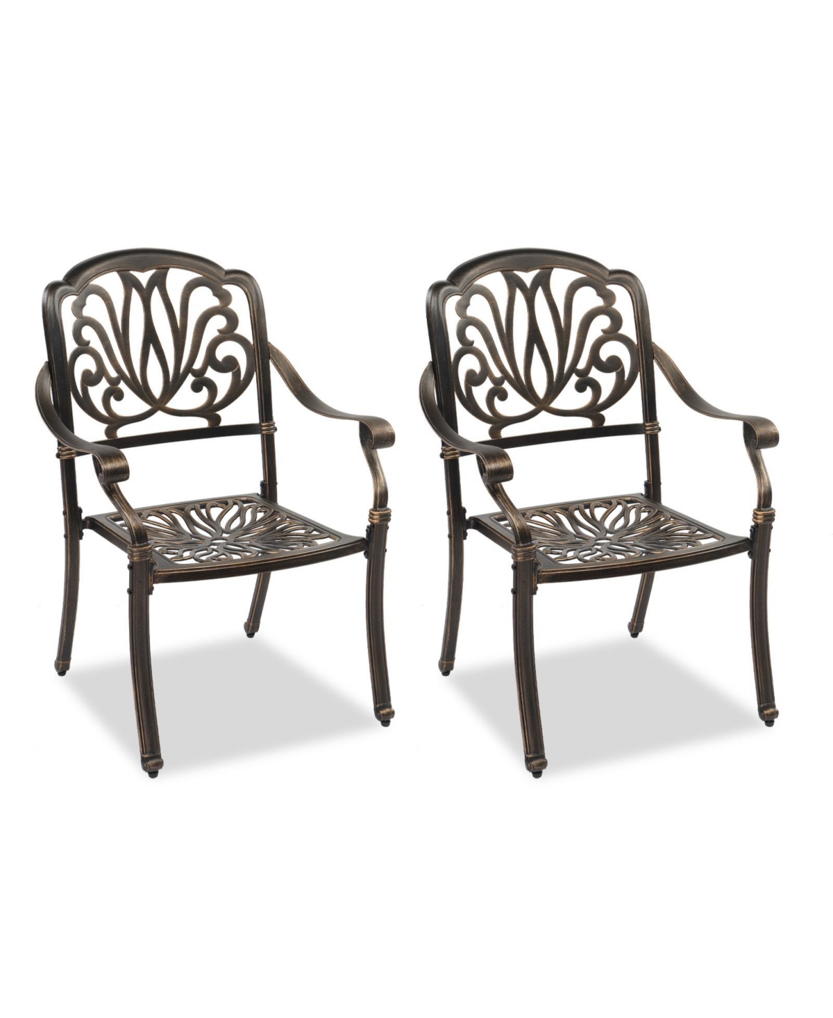 Click here for Set of 2 Cast Aluminum Patio Dining Chairs  Stacka... prices
