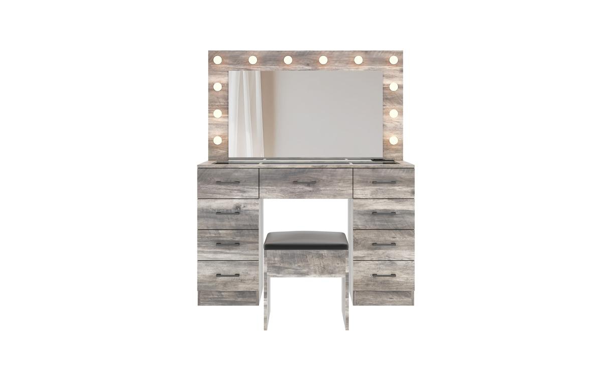 Click here for Vanity Desk Set with Large Lighted Mirror and Powe... prices