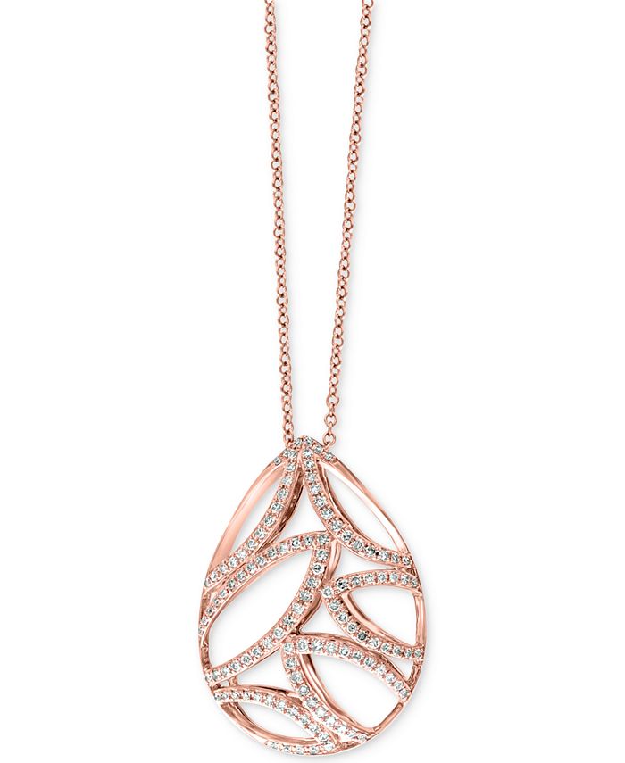 EFFY Collection Pave Rose By EFFY® Diamond Teardrop Pendant Necklace (3 ...