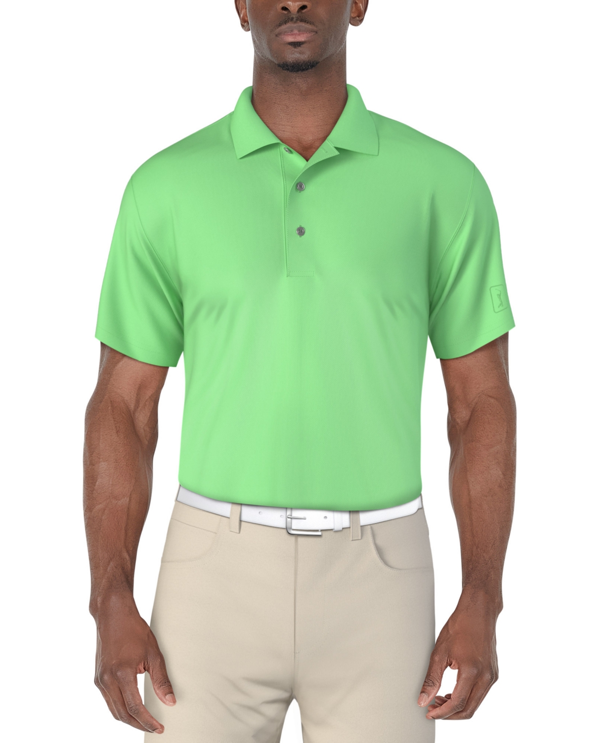Click here for Pga Tour Mens Airflux Solid-Color Mesh Polo Golf S... prices