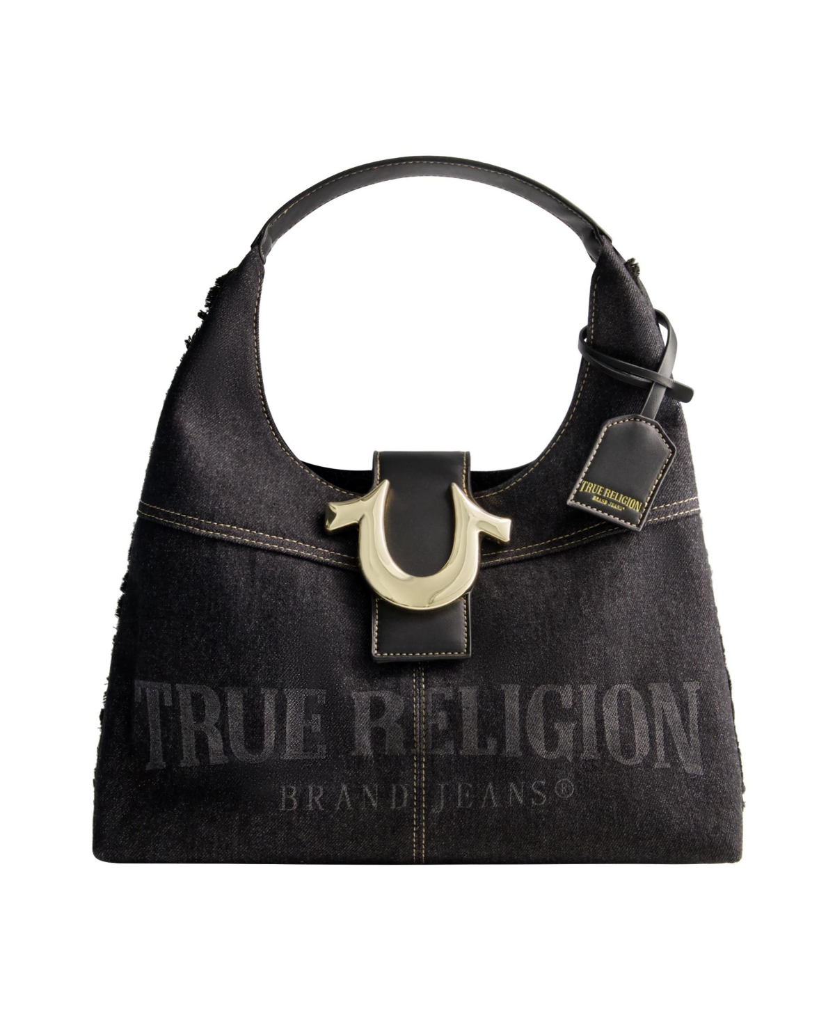 Click here for True Religion Frayed Denim Hobo - Black prices