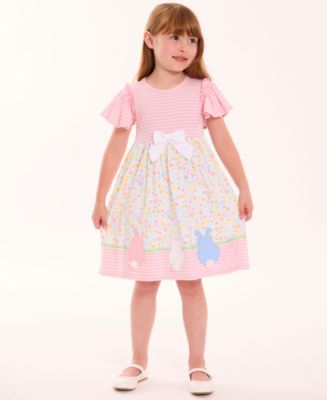 Bonnie Jean Little Girls Bunny Tail Applique Dress - Macy's