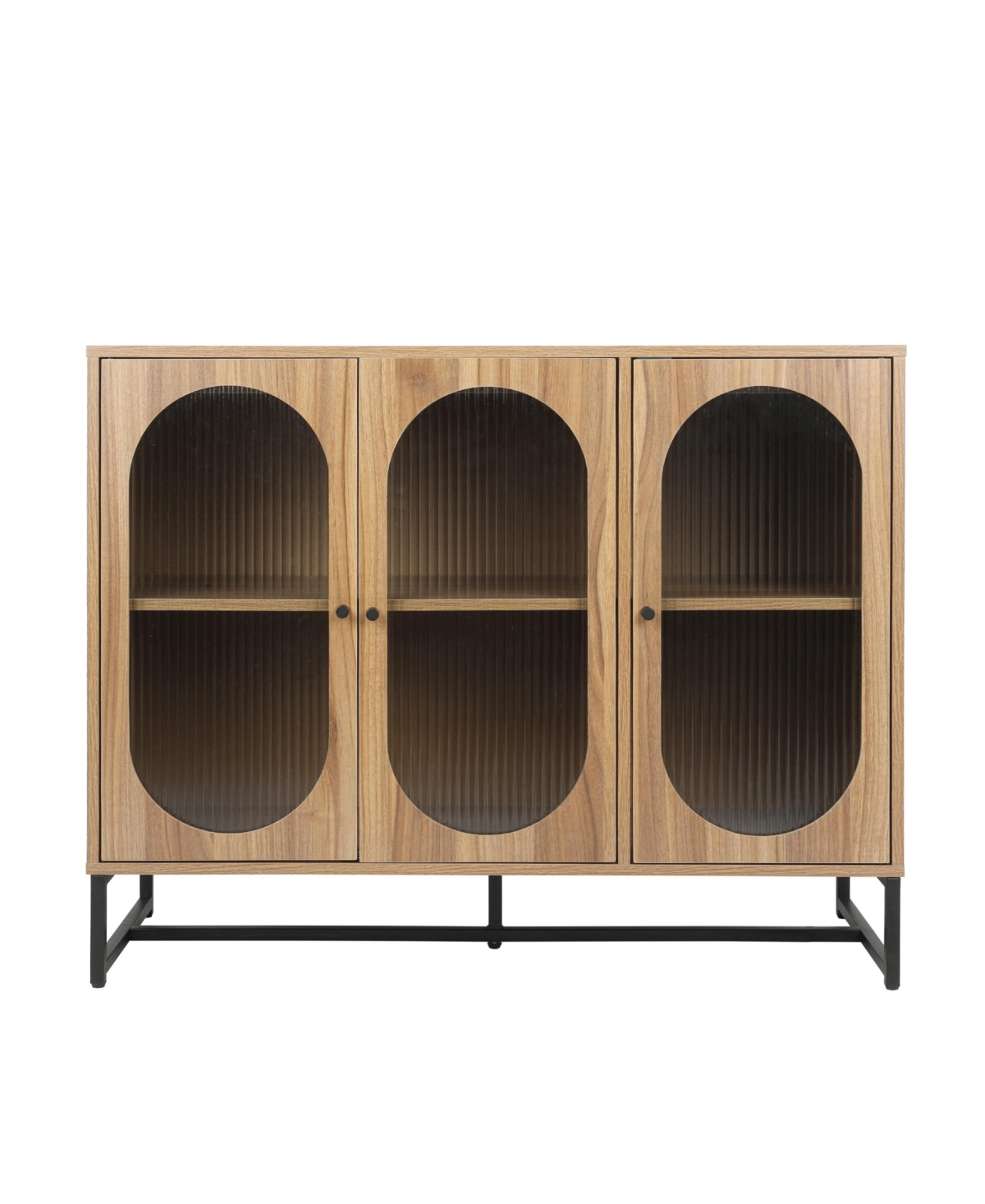 Click here for 3 Door Storage Cabinet with Metal Leg Modern Sideb... prices