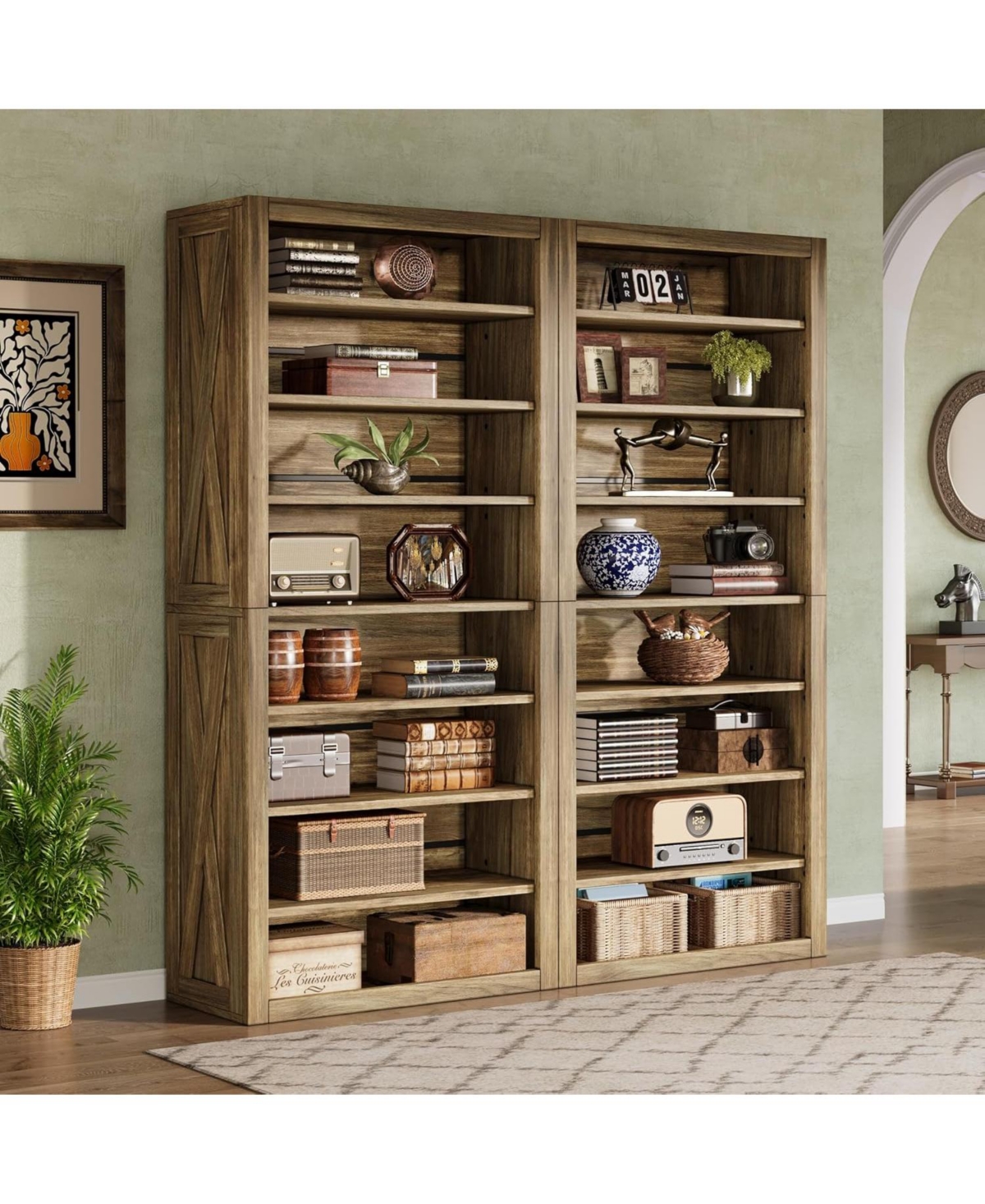 Click here for Tribesigns 70.59-Inch Tall Bookshelf Pack of 2  8-... prices