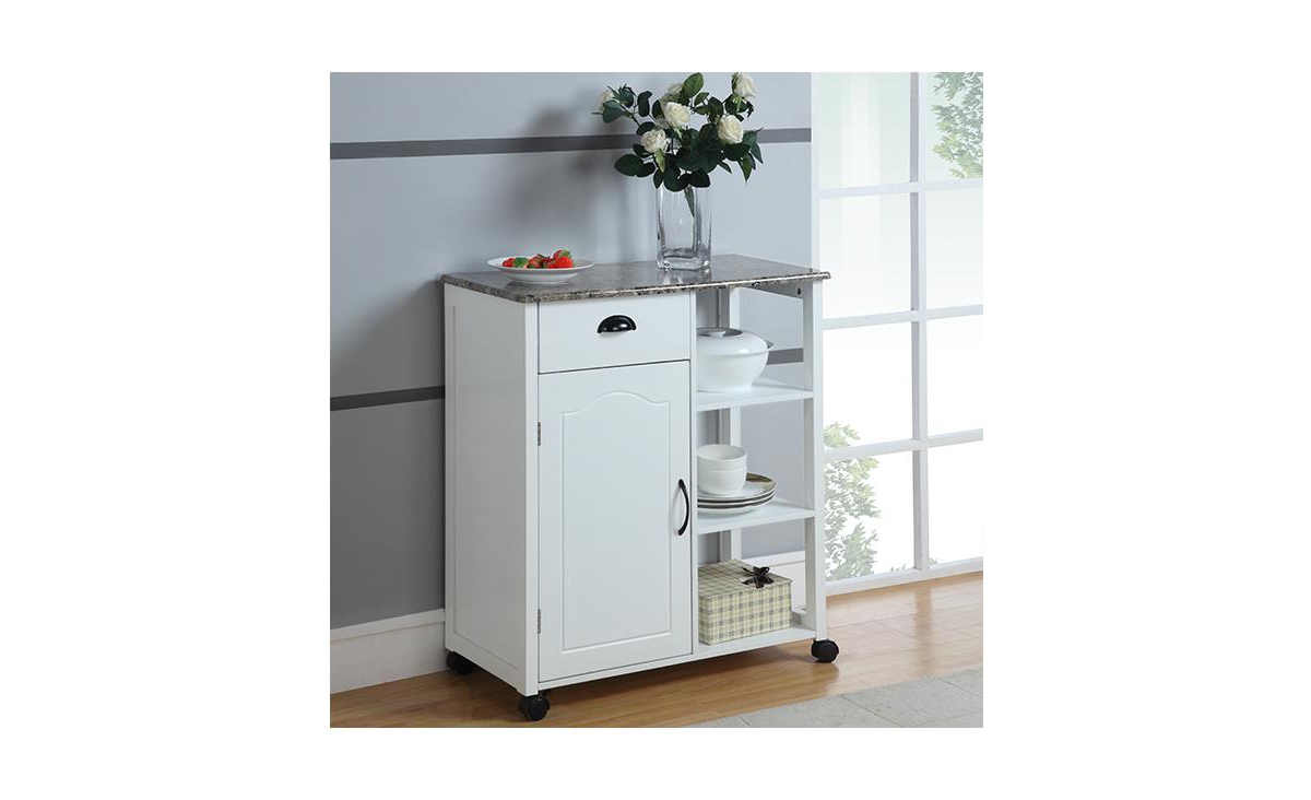 Click here for Kings Brand Furniture - White Finish Wood & Marble... prices