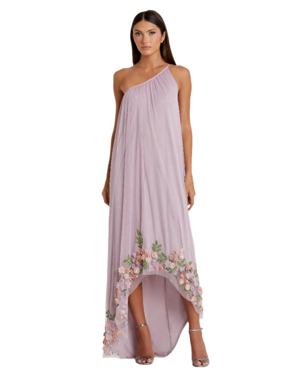 Click here for Mac Duggal Womens One Shoulder Trapeze Embellished... prices