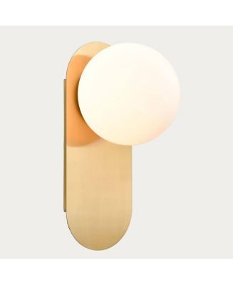 MOOSE Modern Brass Globe Wall Light Sconce with Opal Glass Shade - Macy's