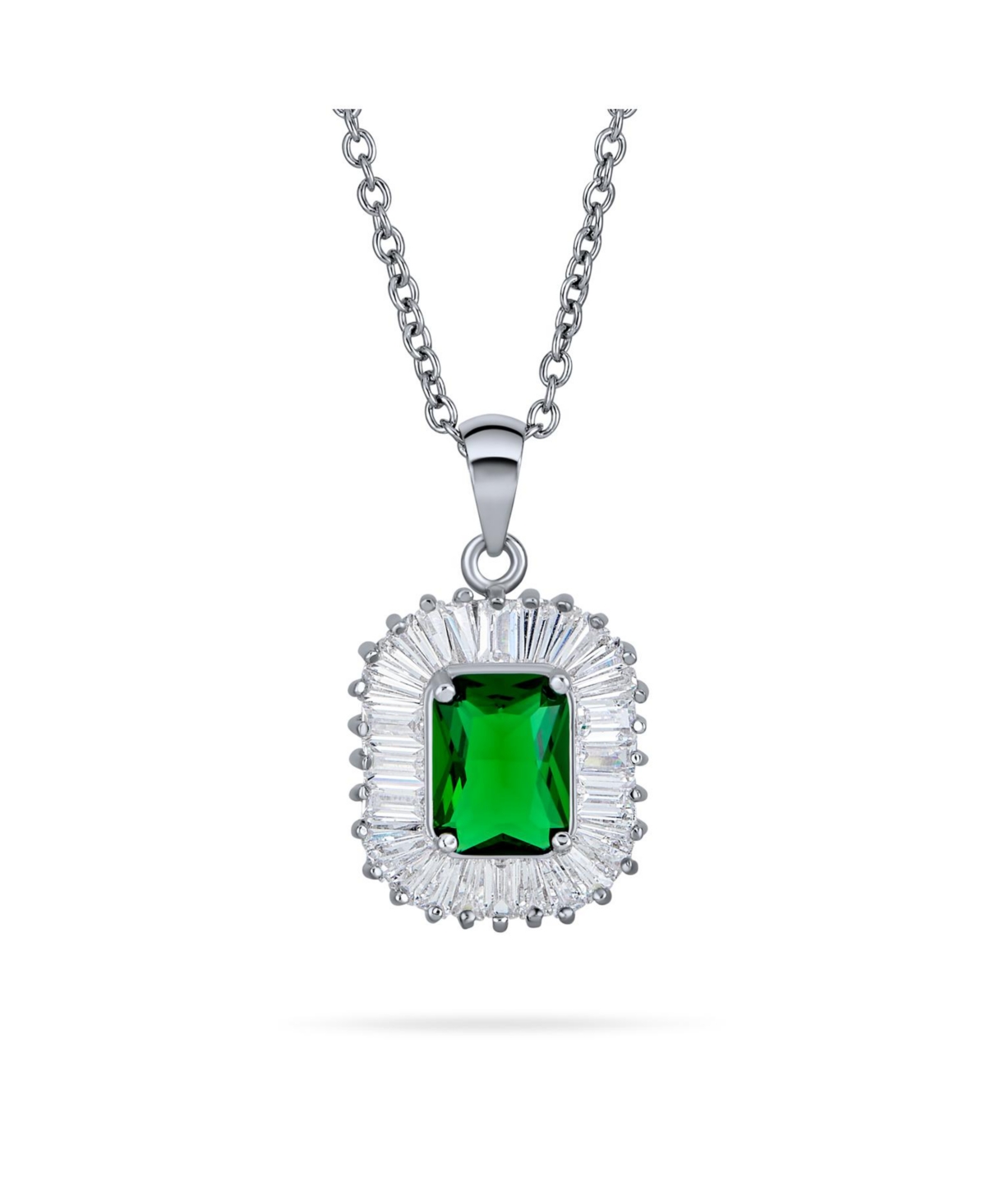 Click here for Bling Jewelry Art Deco Green Baguette Cz Emerald C... prices