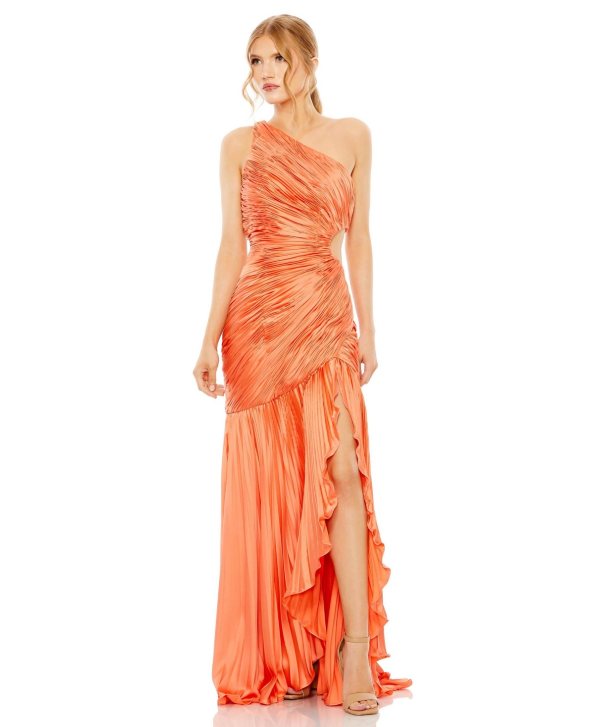 Click here for Mac Duggal Womens Side Cut-Out One-Shoulder Pleate... prices