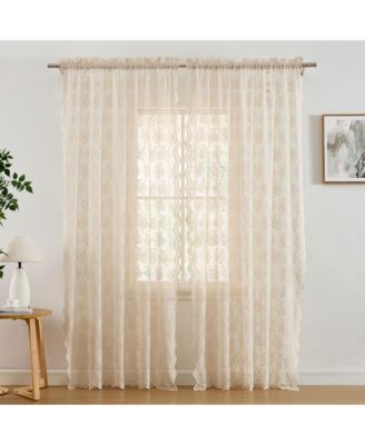 Click here for Hlc.Me Jolene Floral Soft Decorative Lace Semi She... prices