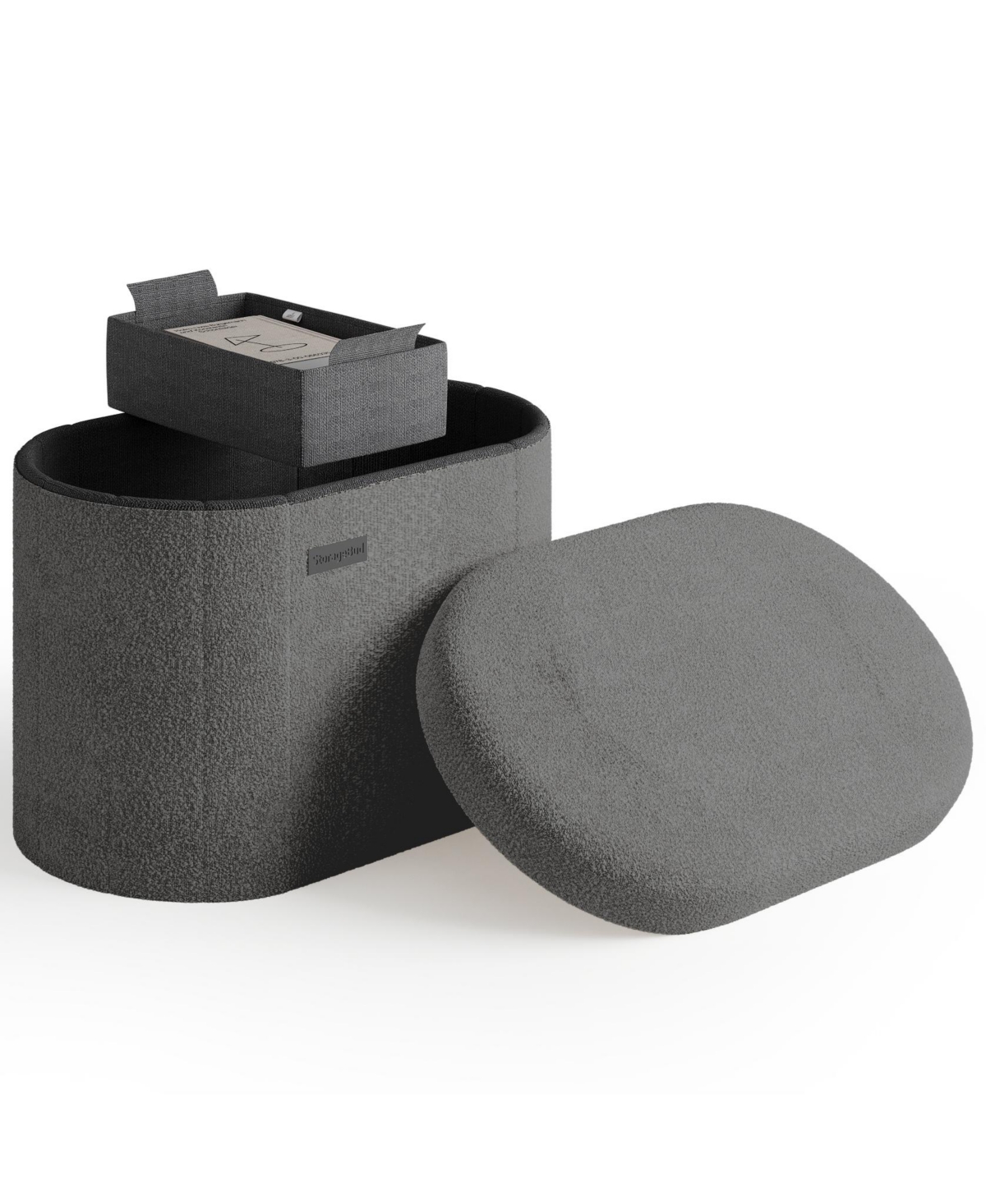 Click here for Ovel Boucle Ottoman Storage Bench-Modern Foot Stoo... prices