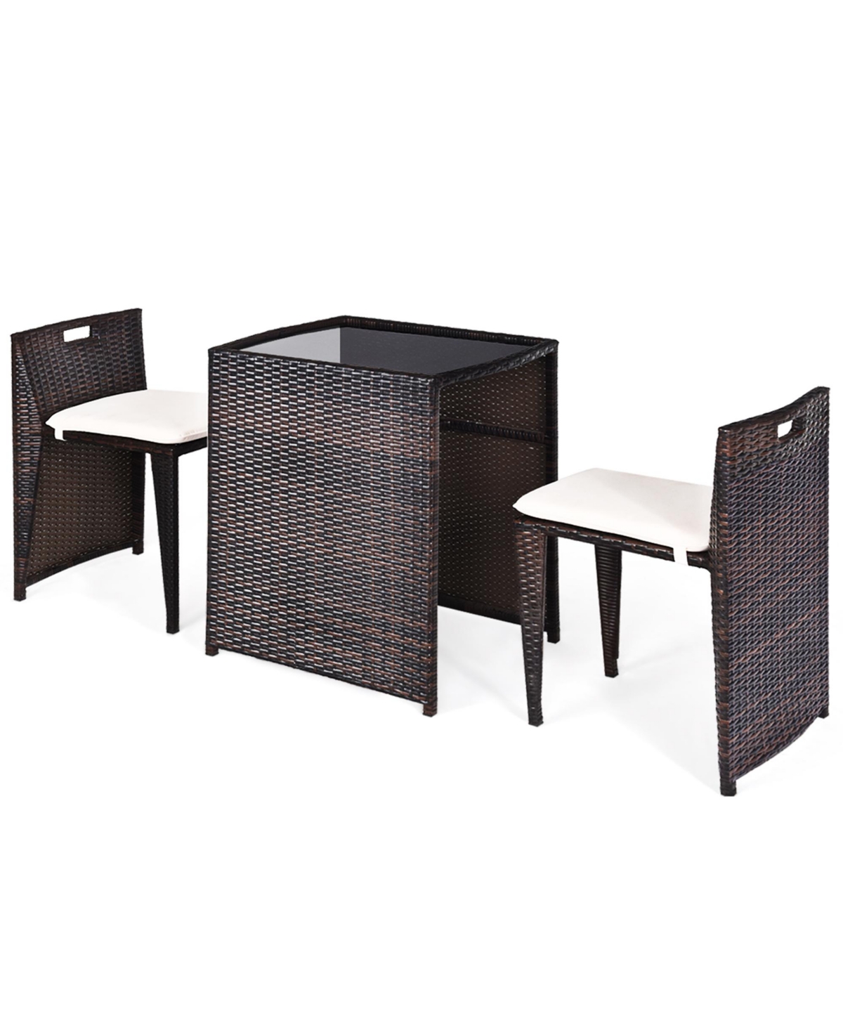 Click here for Gymax 3 Pcs Cushioned Wicker Patio Furniture Set S... prices