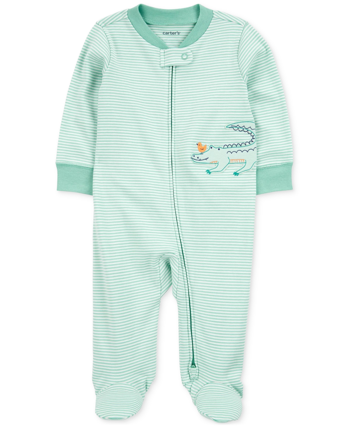 Click here for Carters Baby Unisex Striped Footed Two-Way Zip One... prices