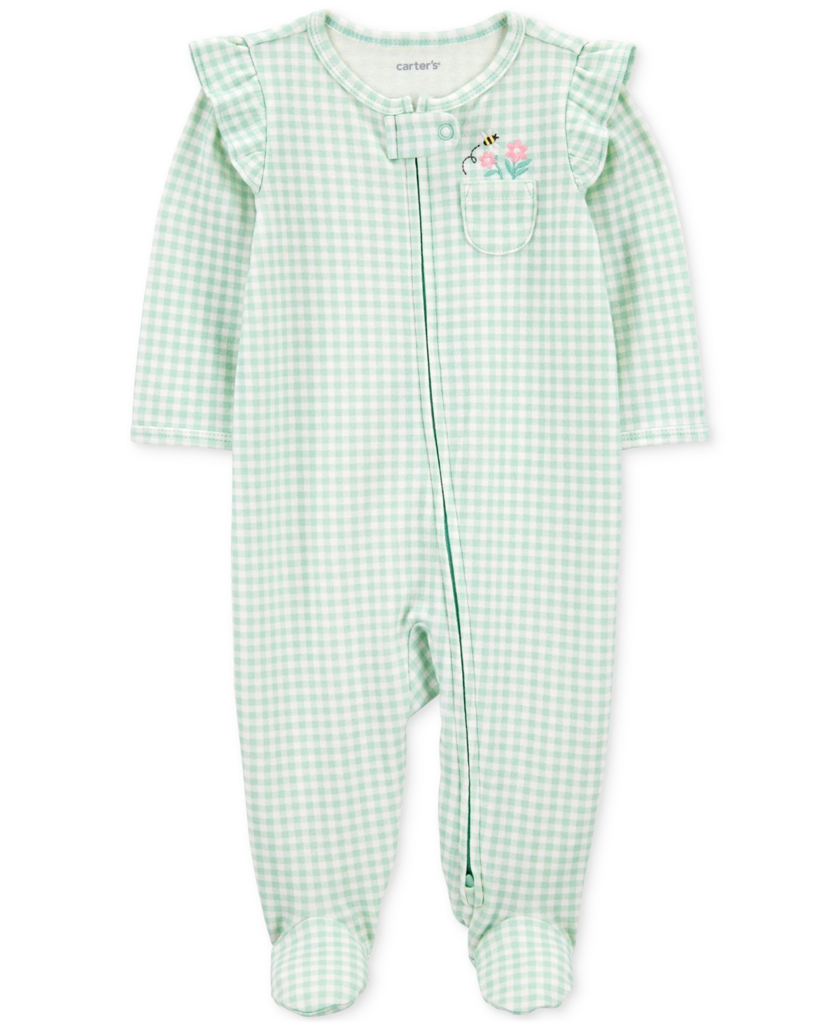 Click here for Carters Baby Unisex Striped Footed Two-Way Zip One... prices