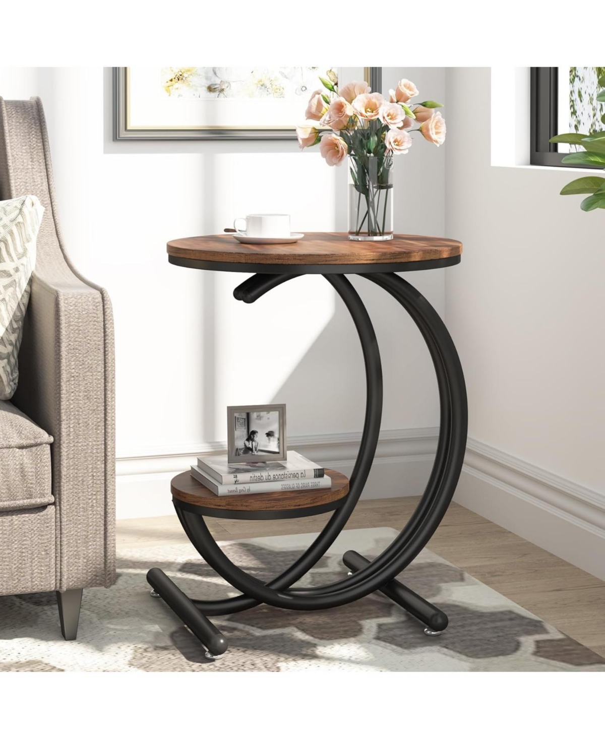 Click here for Tribesigns 2-Tier Side Table  Industrial Round End... prices