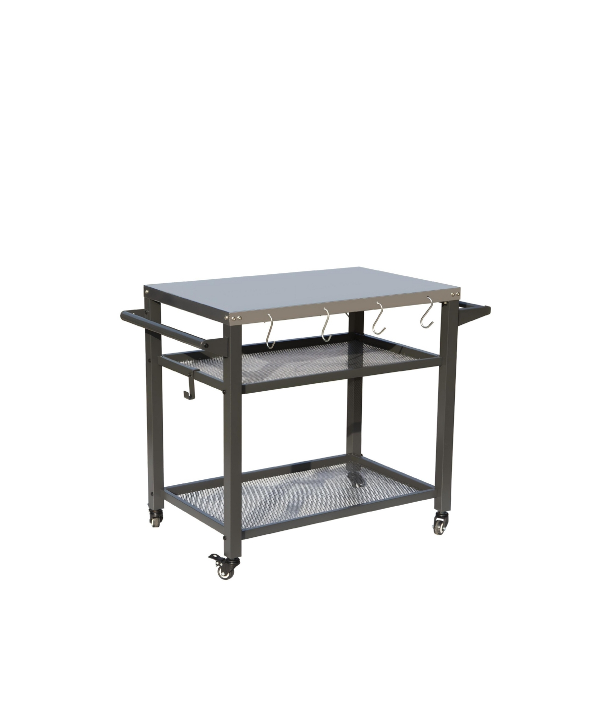 Click here for Mondawe 3-Shelf Outdoor Grill Table - Grey prices