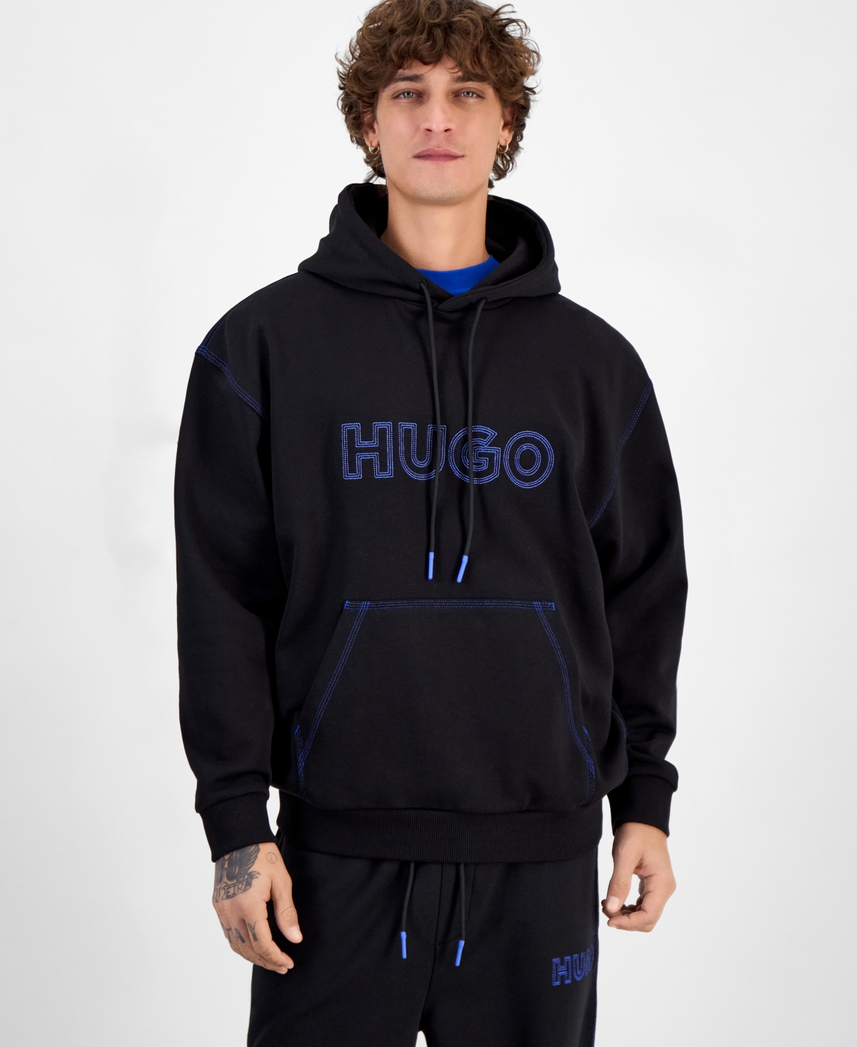 Click here for Hugo by Hugo Boss Mens Nitlogohood Loose-Fit Logo... prices