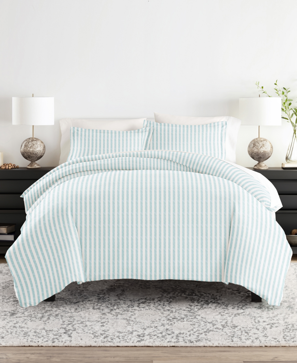 Click here for ienjoy Home Distressed Striped Pattern 3 Piece Duv... prices