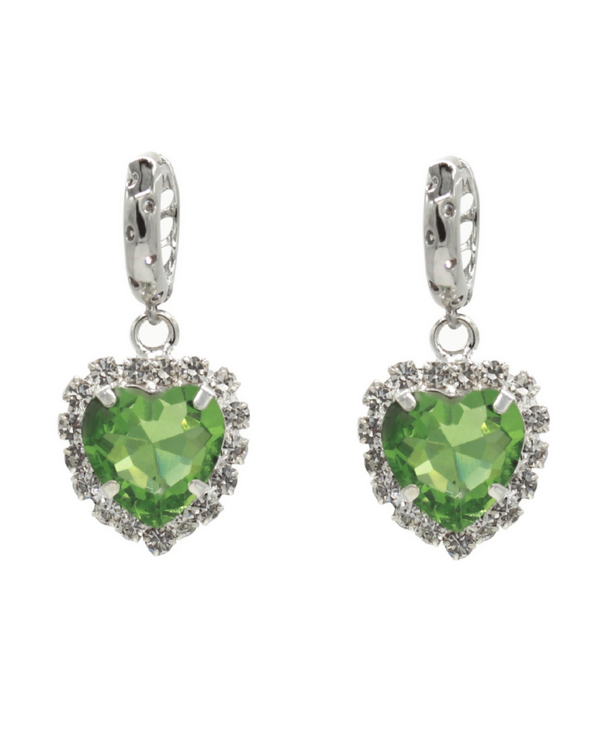 Click here for Earrings With Red Heart Pendant 1.5″ - Gree... prices