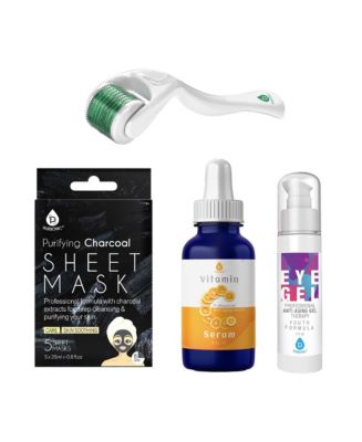 Radiance Boost Bundle: Derma Roller, Vitamin C Serum, Anti-Aging Eye ...