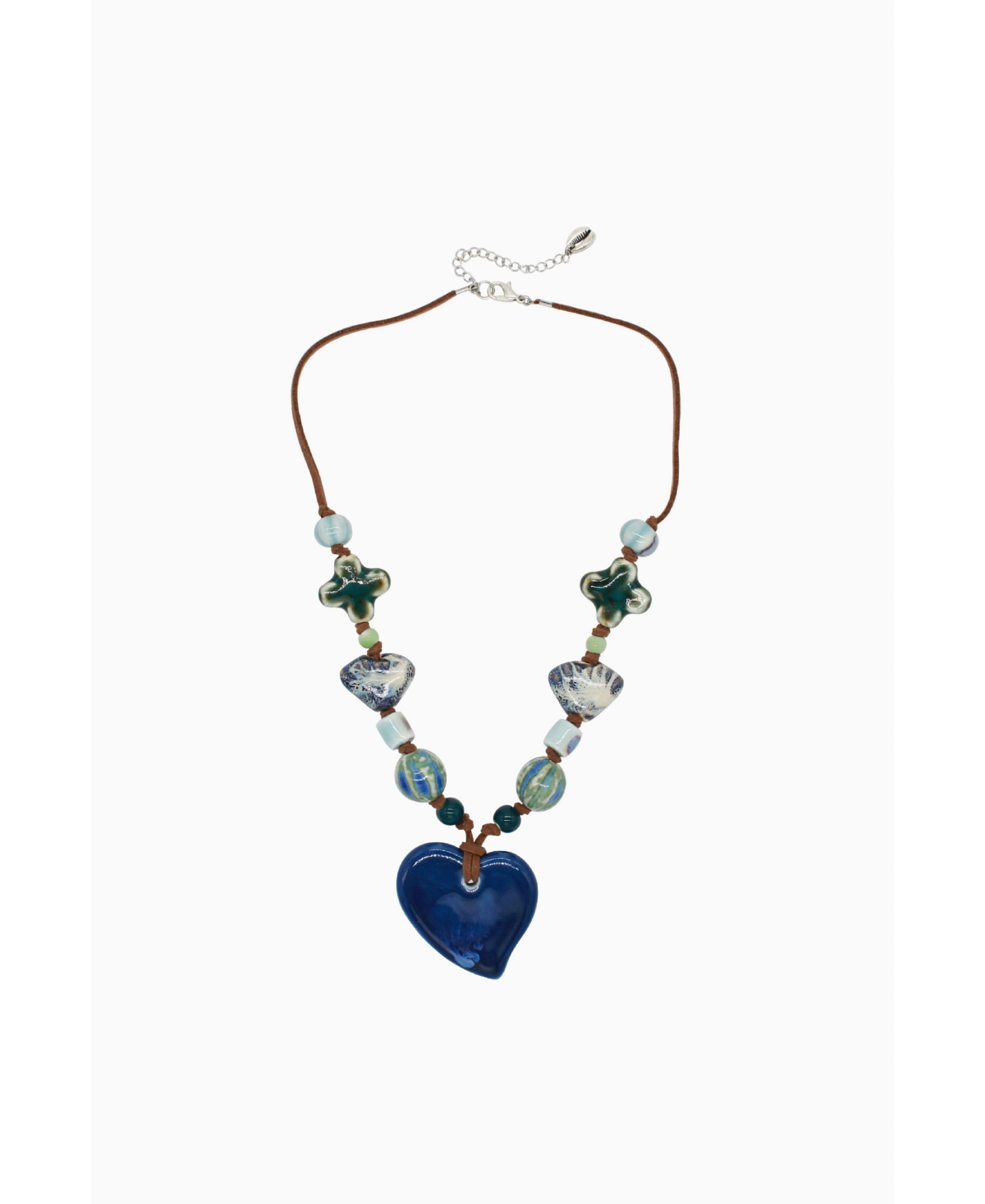 Click here for Ceramic Heart Necklace - Blue prices