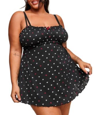 Adore Me Plus Size Ophylia Babydoll & Hipster Set - Macy's