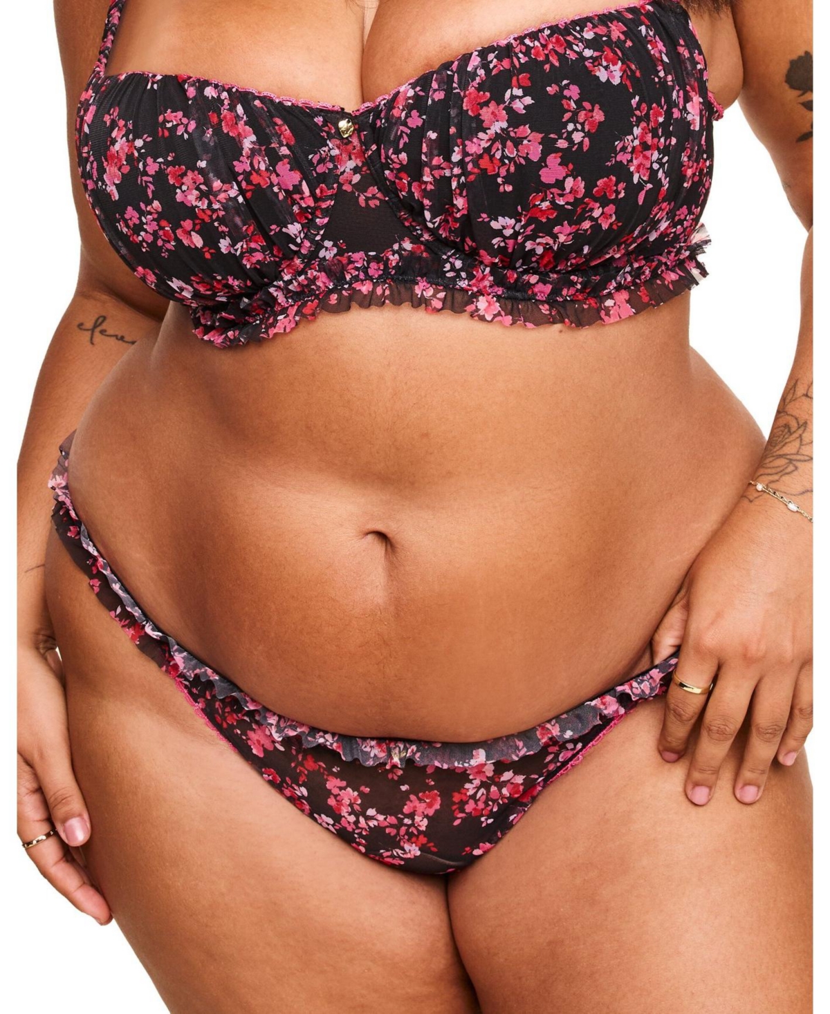 Click here for Susie Womens Plus-Size Bikini Panty - Floral black prices
