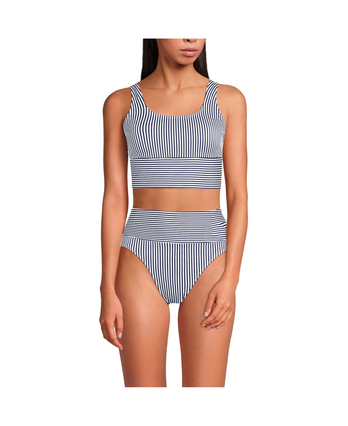 Click here for Lands End Womens Tugless Midkini Top and High Wais... prices