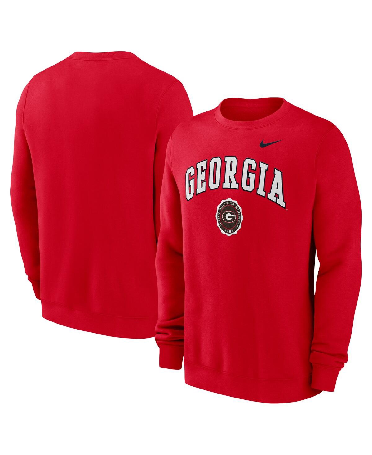 Click here for Nike Mens Red Georgia Bulldogs Arched Seal Pullove... prices